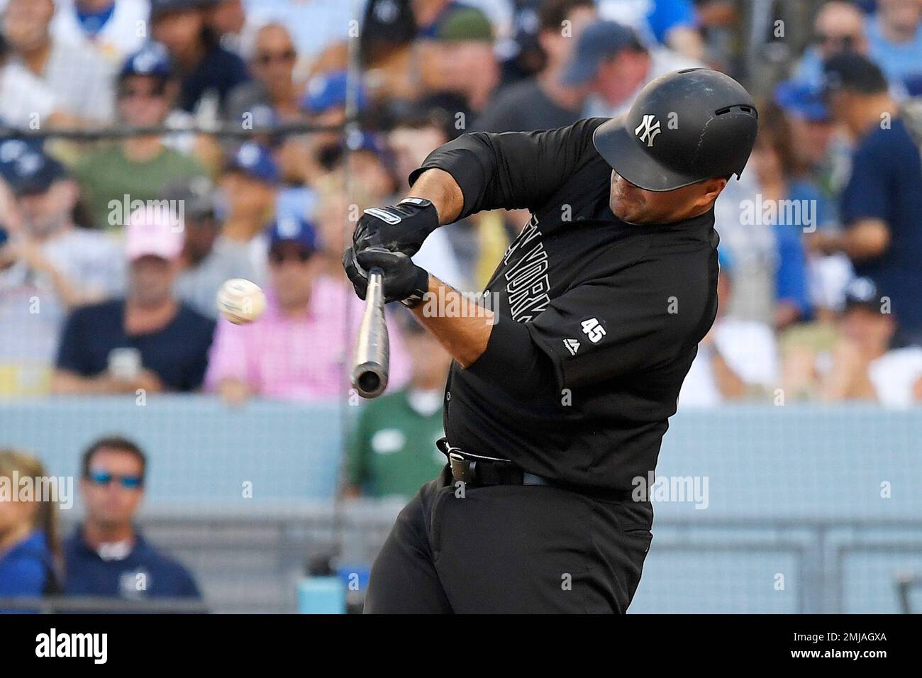 New York Yankees' Mike Ford hits a solo home run during the sixth ...