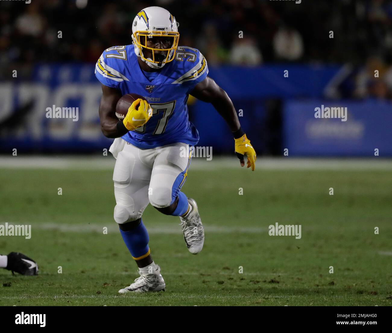 Los Angeles Chargers running back Derrick Gore runs against the Seattle ...