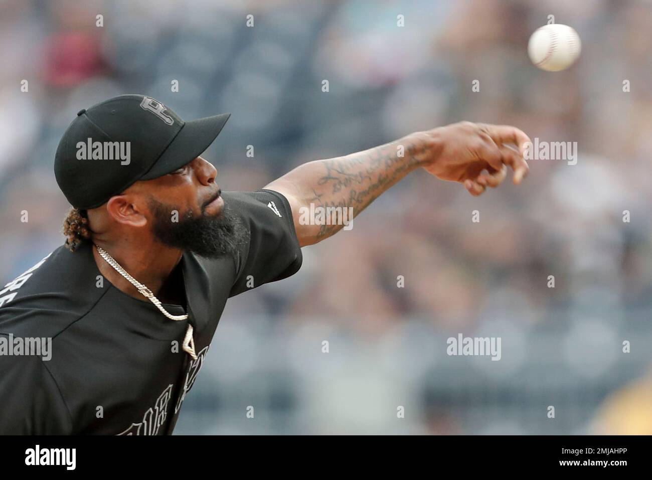 Pittsburgh Pirates reliever Felipe Vazquez pitches against the ...