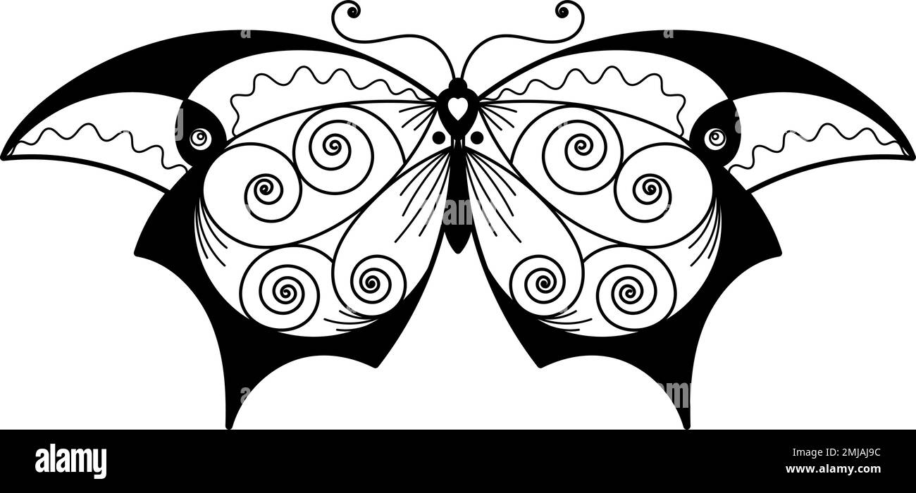 Decorative ornate pattern wings moth. Beauitiful insect Stock Vector ...