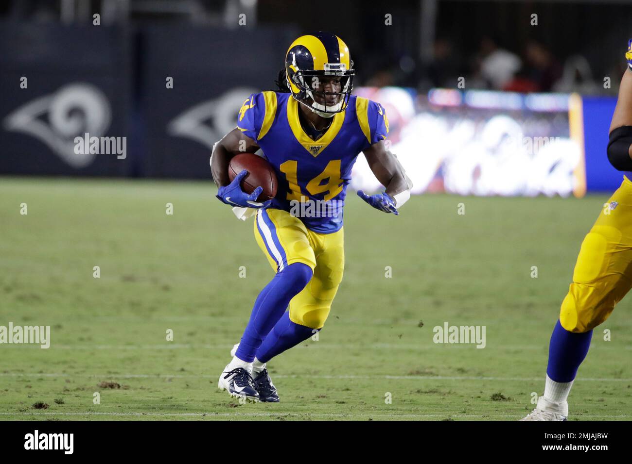 Los Angeles Rams wide receiver Nsimba Webster (14) during an NFL ...