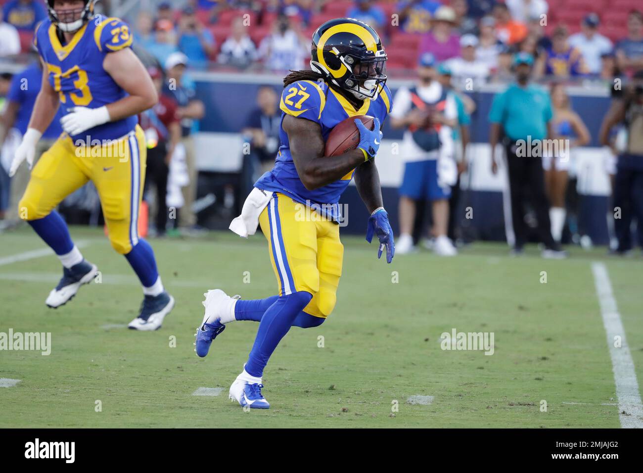 Los Angeles Rams running back Darrell Henderson (27) during an NFL ...