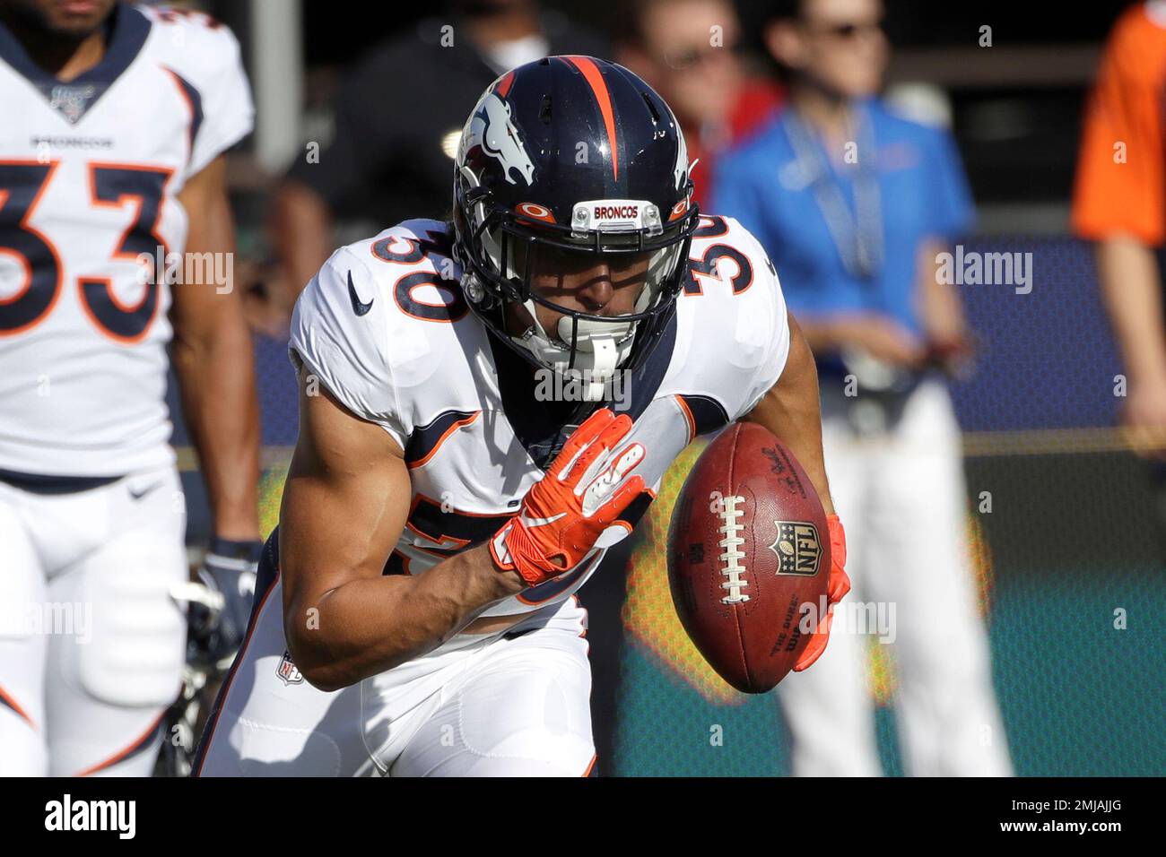 Denver Broncos running back Phillip Lindsay (30) during an NFL ...