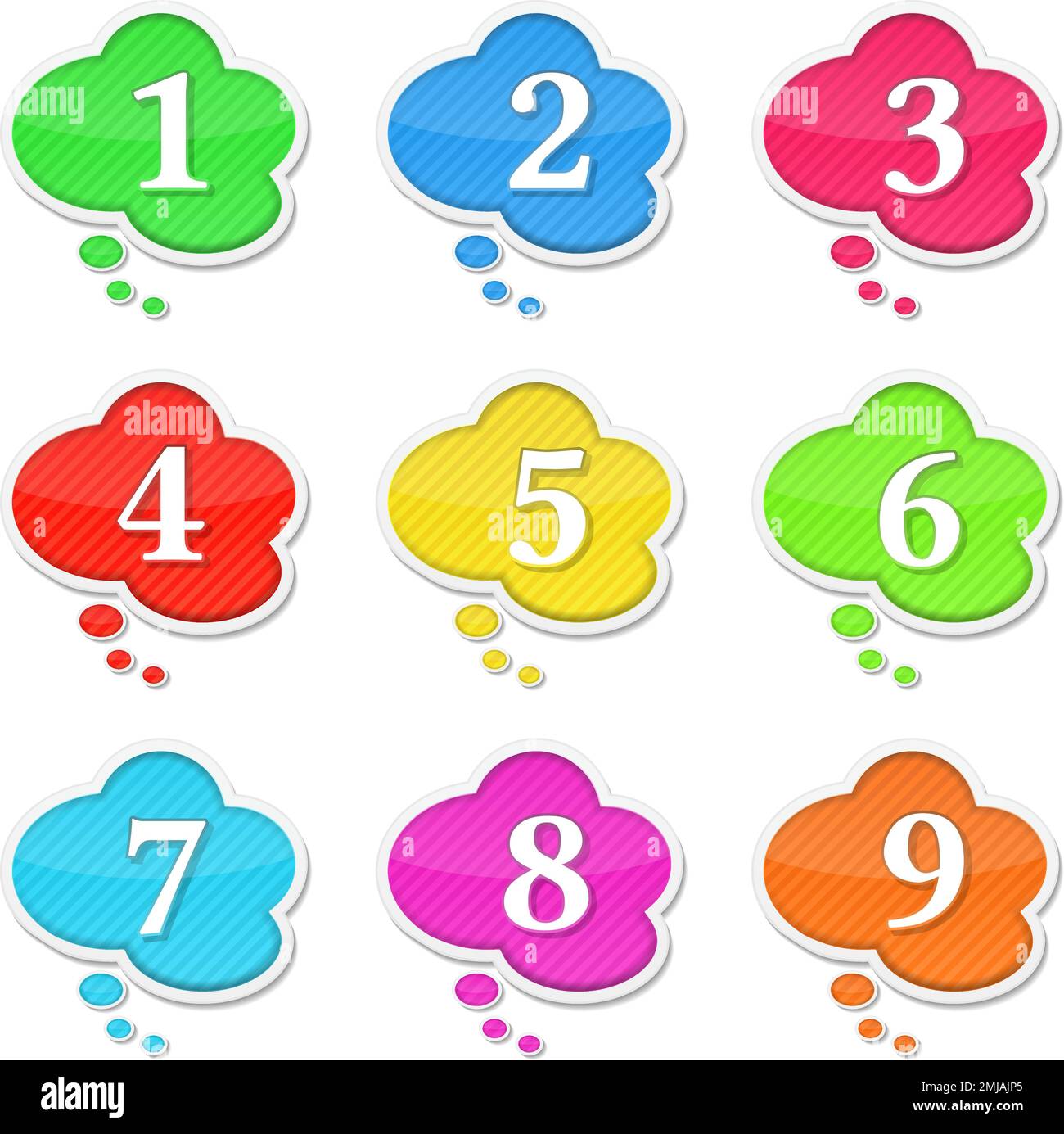 Set of colored speech bubbles with numbers, vector eps10 illustration ...