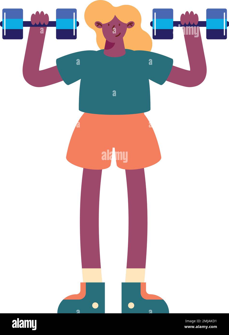 young woman lifting dumbbells character Stock Vector Image & Art - Alamy