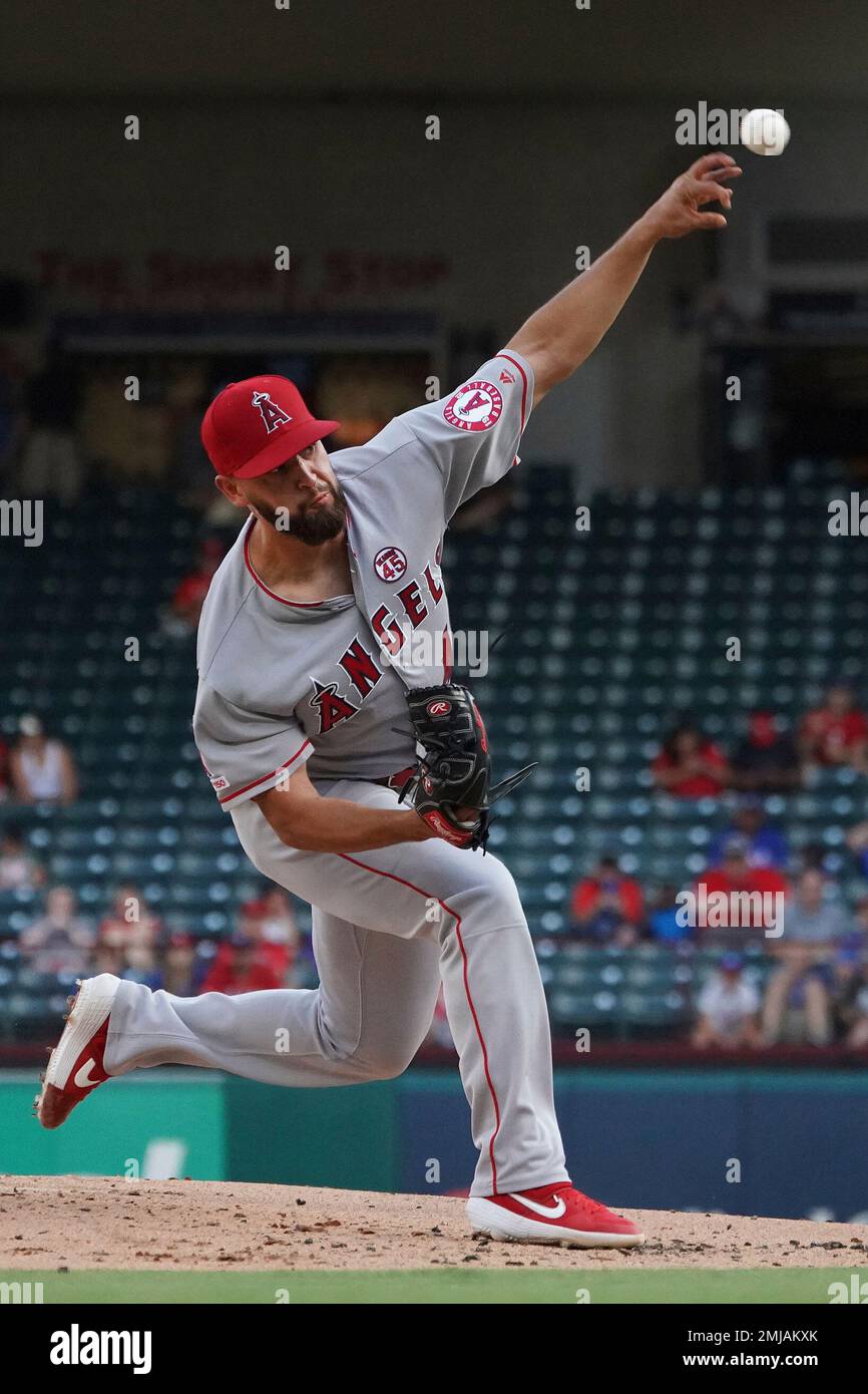 Los Angeles Angels starting pitcher Patrick Sandoval pitches against ...