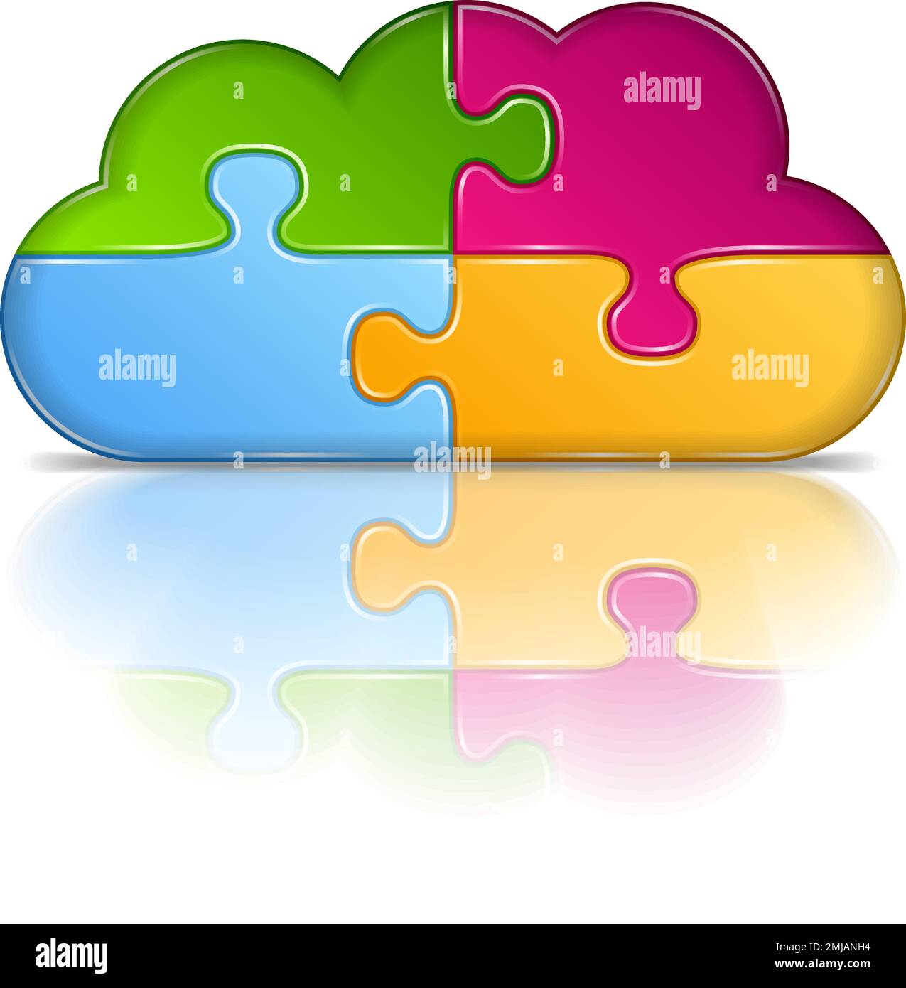 Cloud made of puzzle pieces, vector eps10 illustration Stock Vector ...