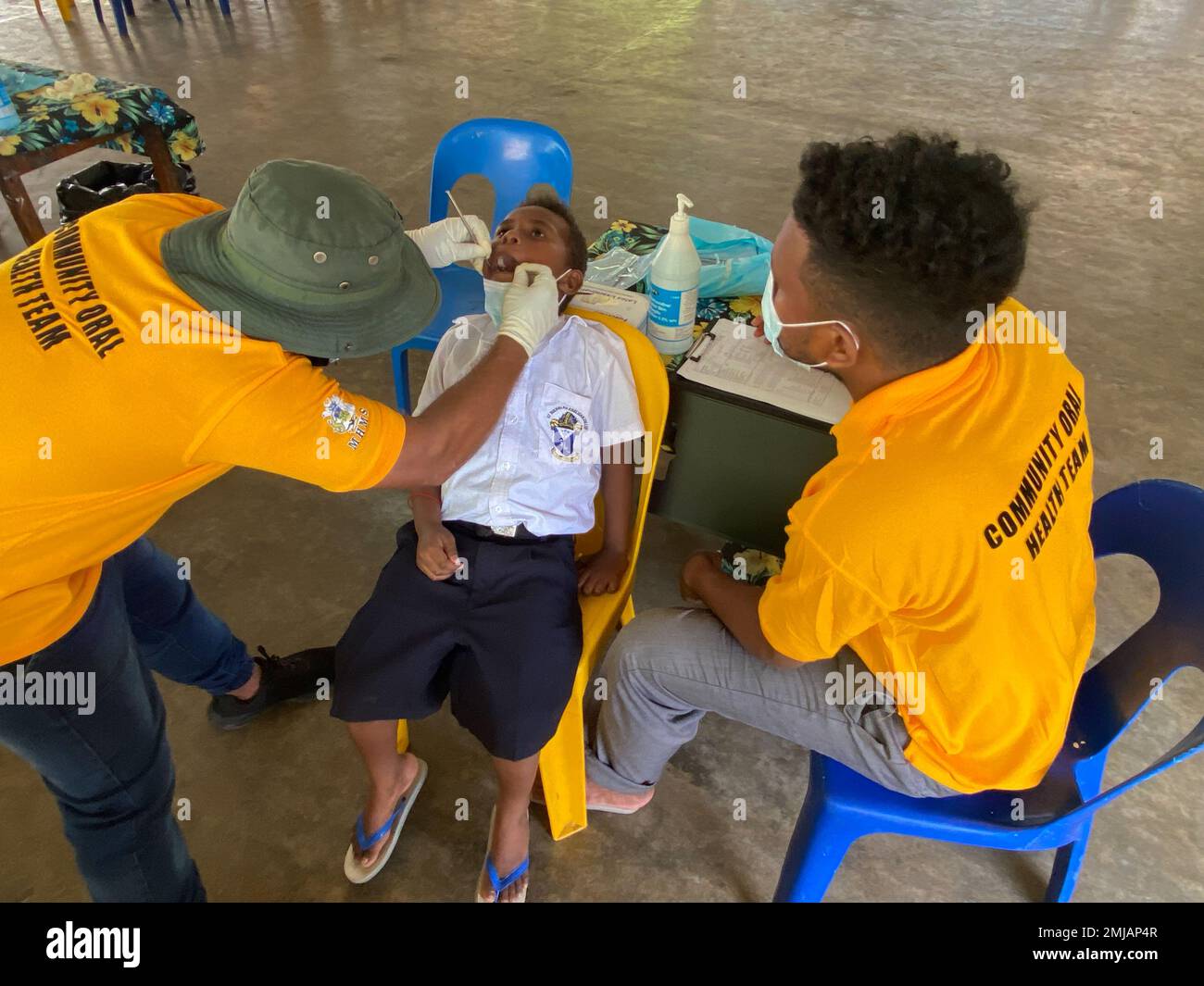 HONIARA, SOLOMON ISLANDS (Aug. 26, 2022) – From left, Javin Sale and Dr ...