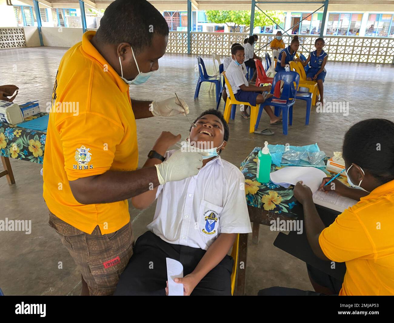 HONIARA, SOLOMON ISLANDS (Aug. 26, 2022) – From left, Dr. Trevor Roke ...