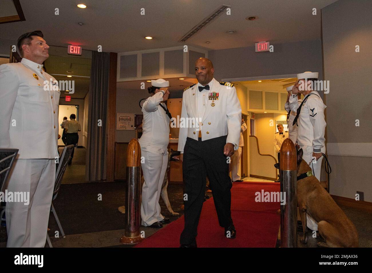 Sideboys render honors for Capt. David Adams, Commander, Fleet ...