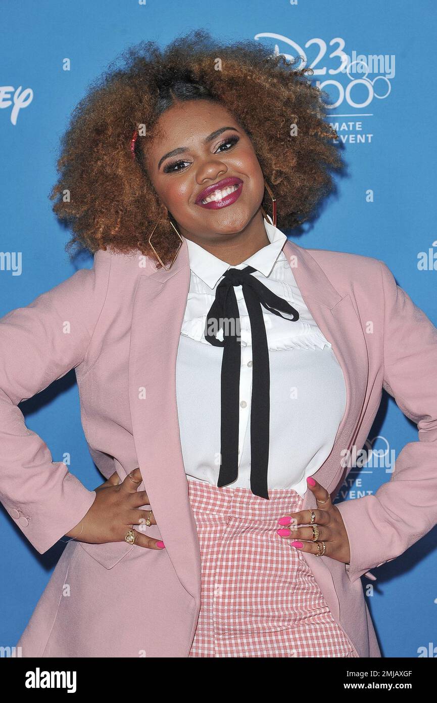 Dara Renee attends the Disney+ press line at the 2019 D23 Expo on ...