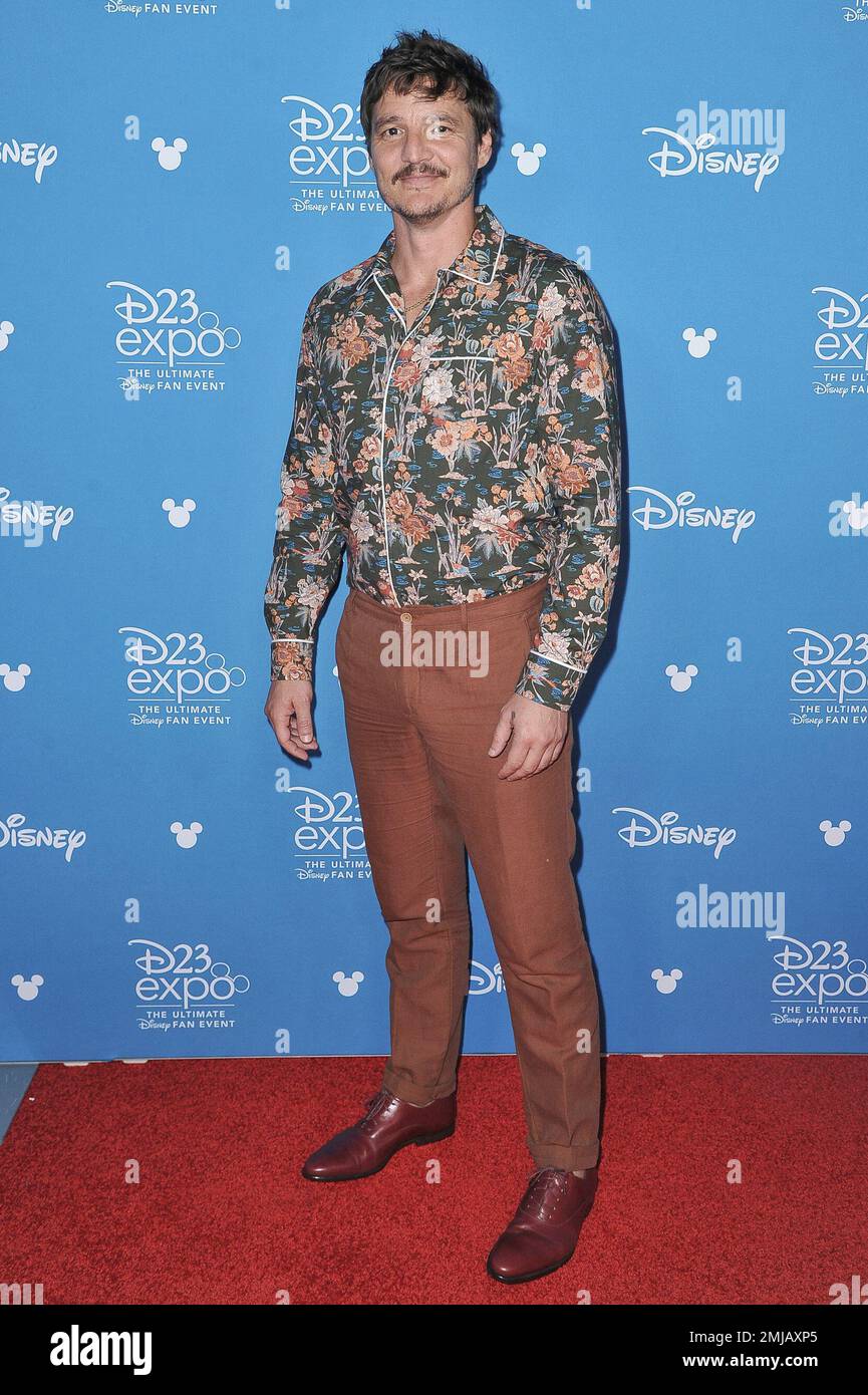 Pedro Pascal attends the Disney+ press line at the 2019 D23 Expo on ...