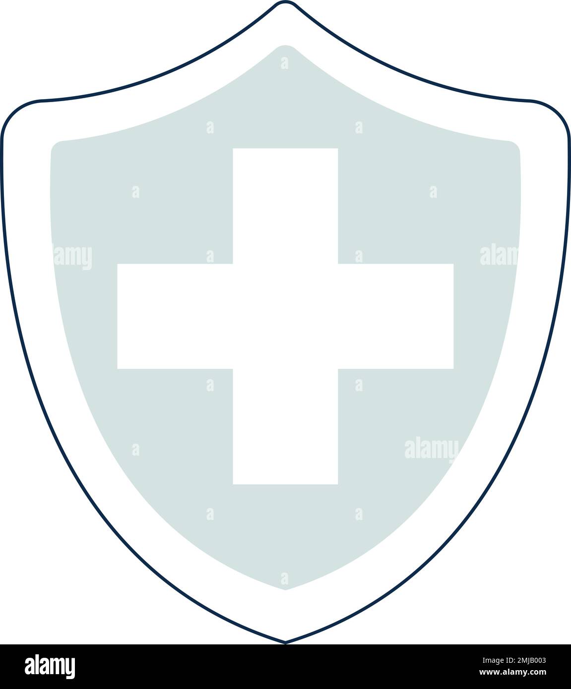 Shield with cross symbol. Health protection icon. Medical sign Stock ...