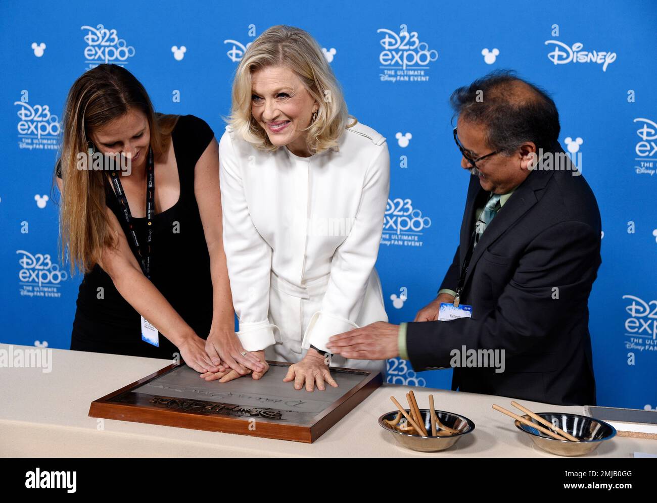 Television journalist Diane Sawyer takes part in her handprint ceremony ...