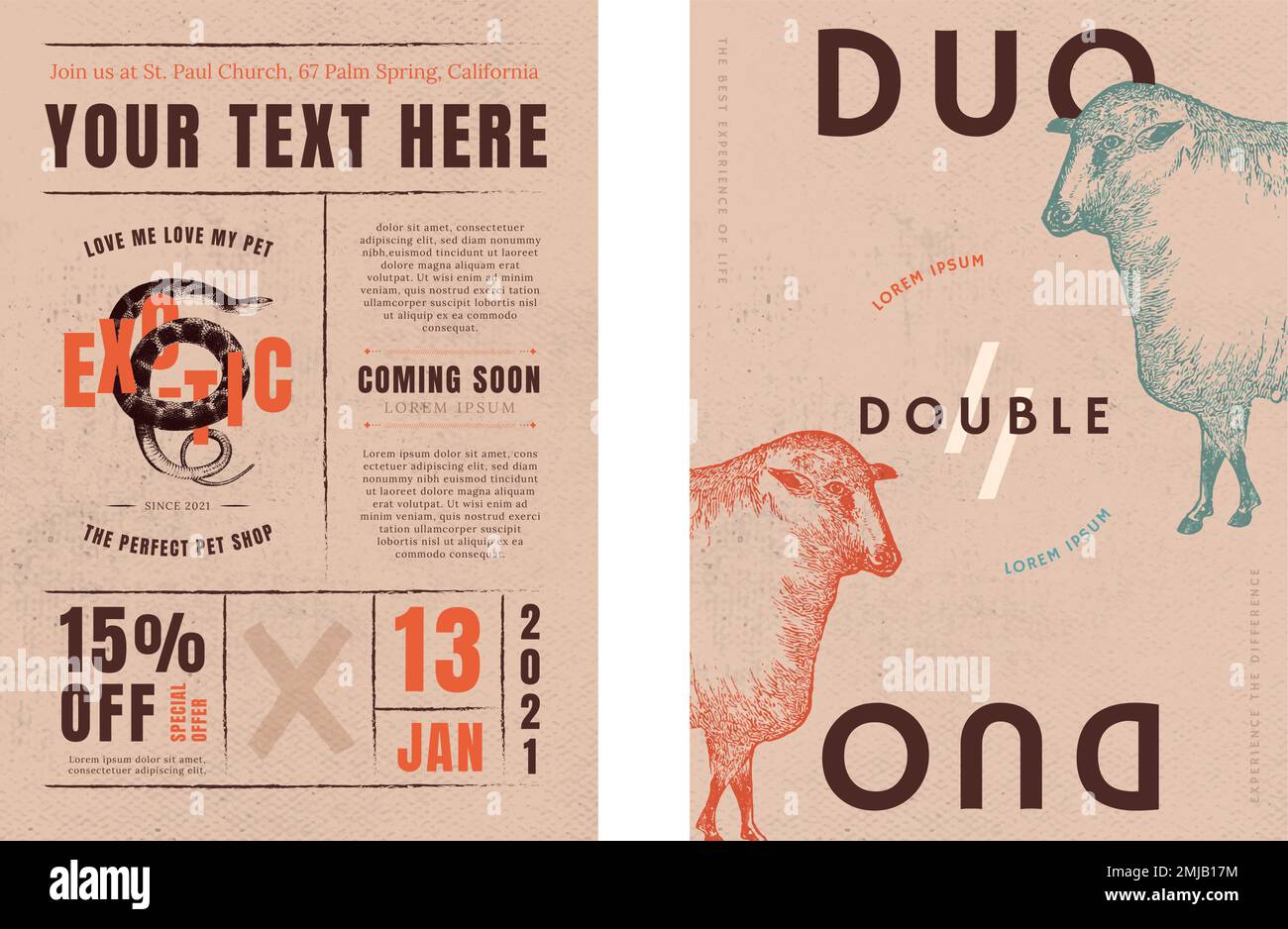 Poster template vector for retro shop ad set Stock Vector Image & Art ...