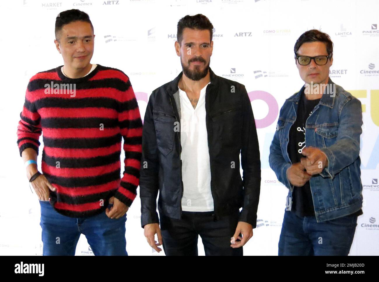 In this Aug. 22, 2019 photo, the Mexican rock band DLD poses at the red ...