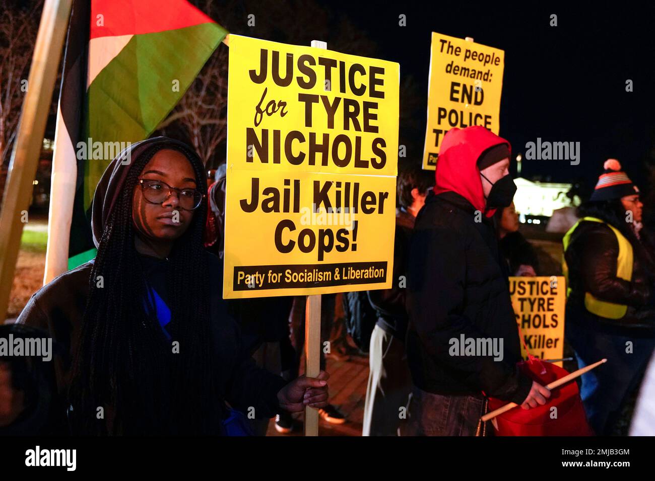 Howard University student Channing Hill demonstrates outside the White ...