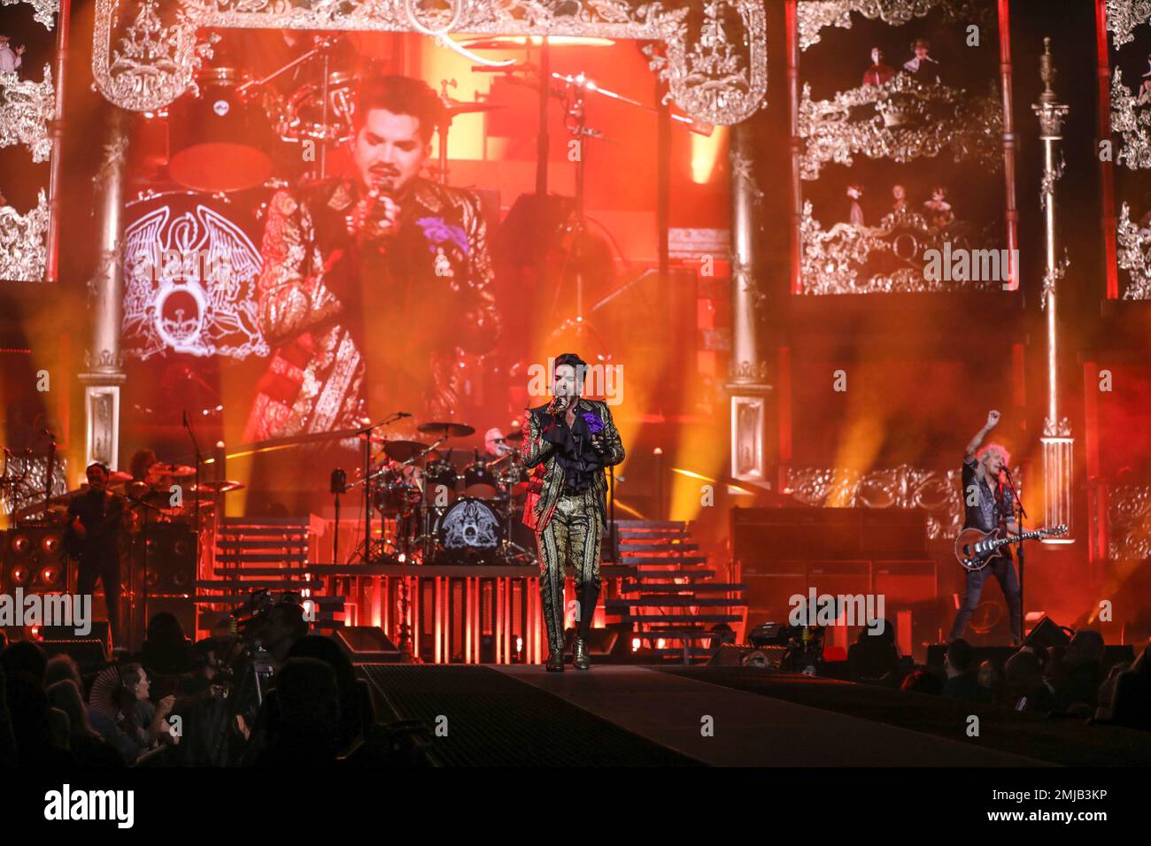 Brian May, Roger Taylor, Adam Lambert and Spike Edney with Queen + Adam ...