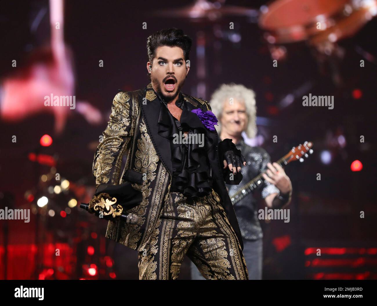 Brian May, Roger Taylor, Adam Lambert and Spike Edney with Queen + Adam ...