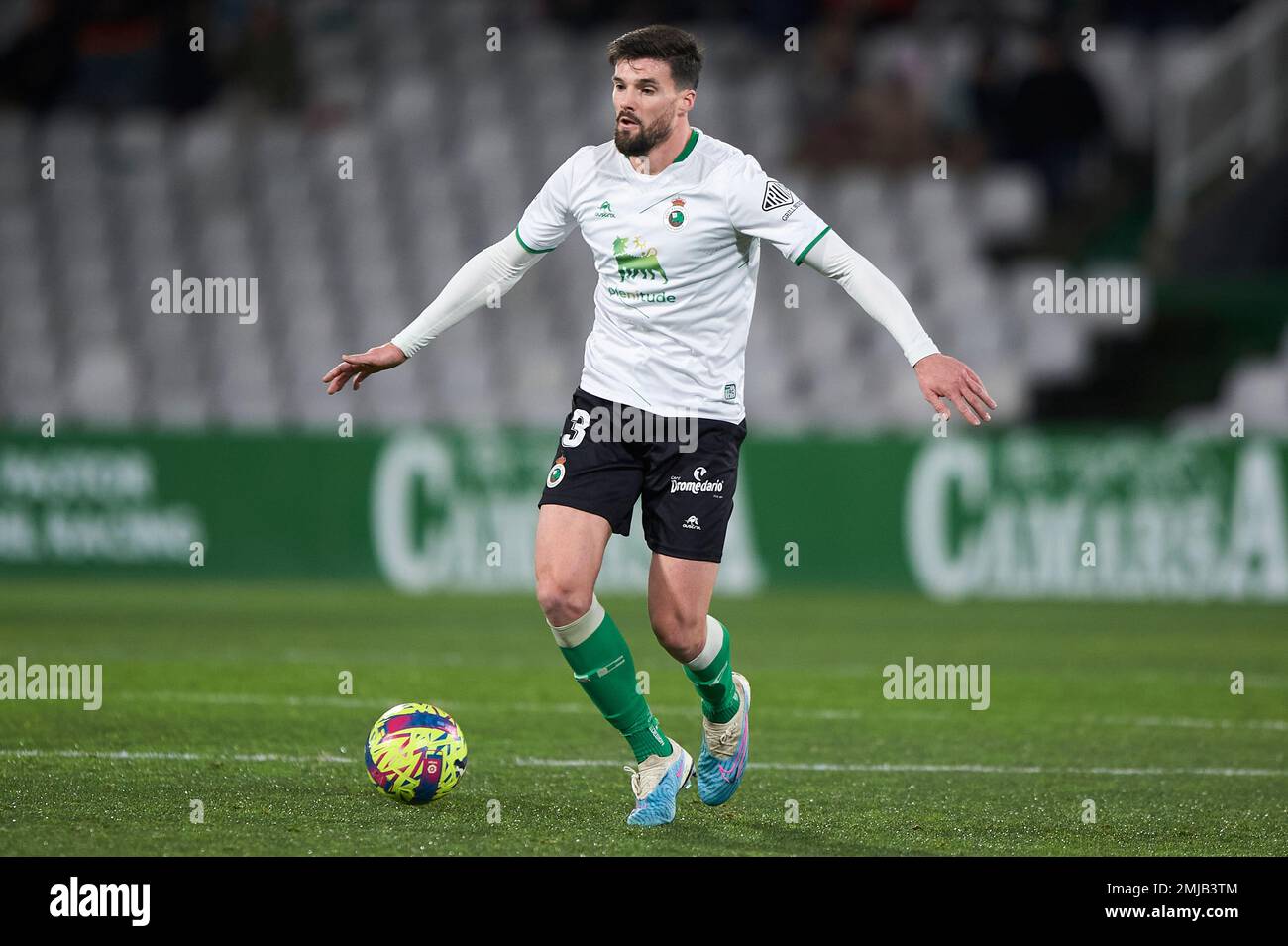 Eneko Satrustegui of Real Racing Club in action during the La Liga ...