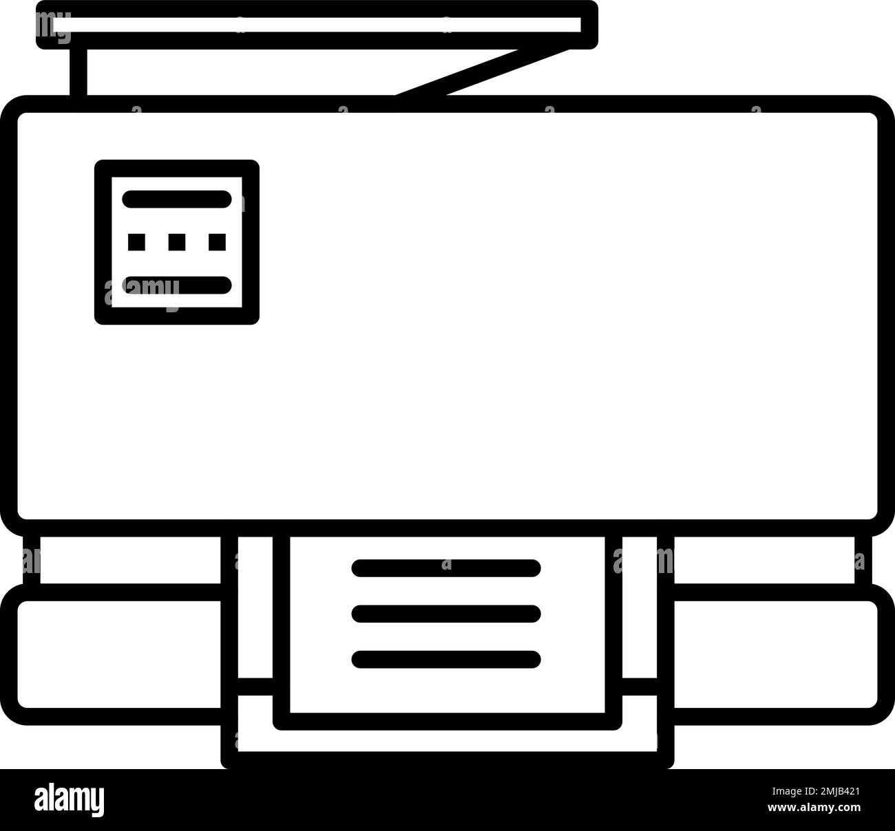 Device, office, print vector icon on transparent background. Outline Device, office, print ...