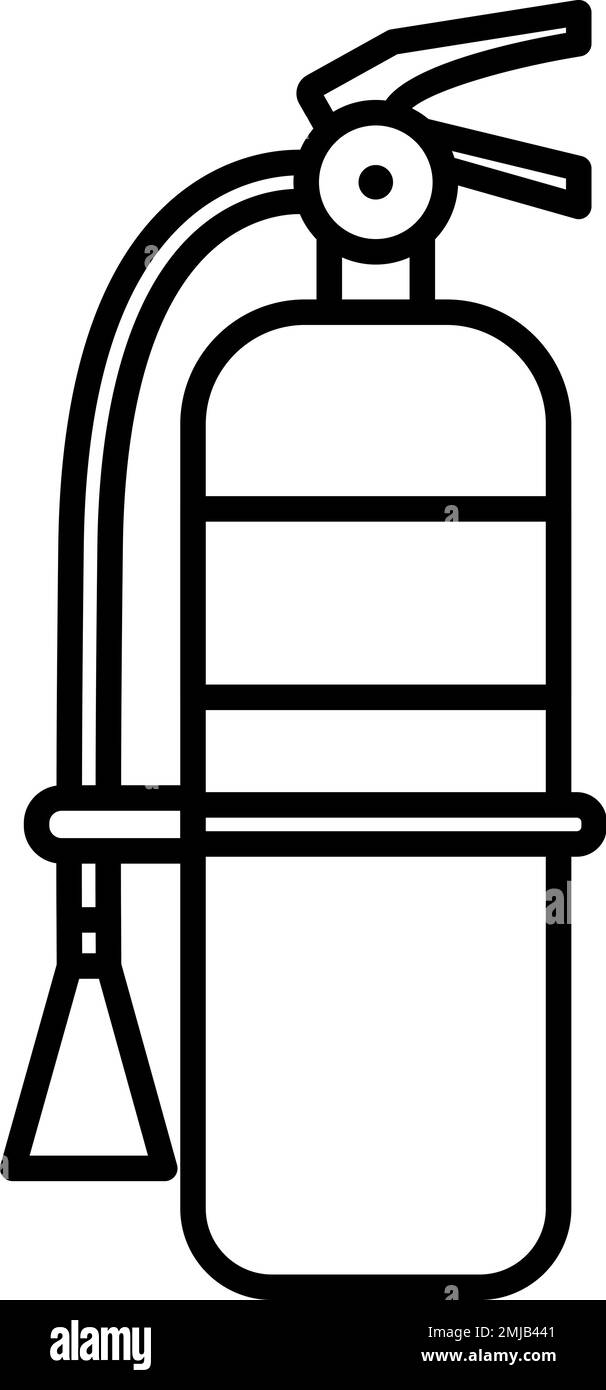 Extinguisher, fire vector icon on transparent background. Outline ...