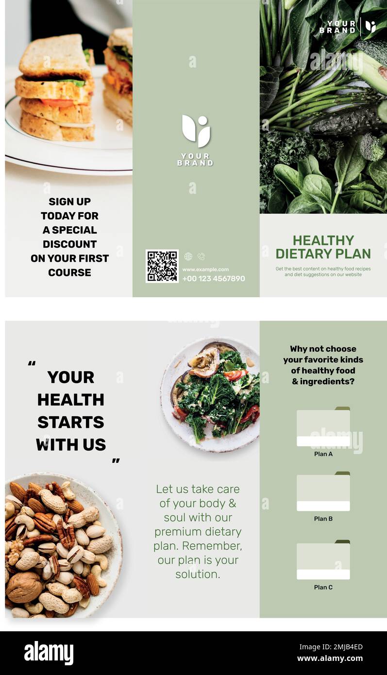 Dietary program brochure template vector Stock Vector Image & Art - Alamy