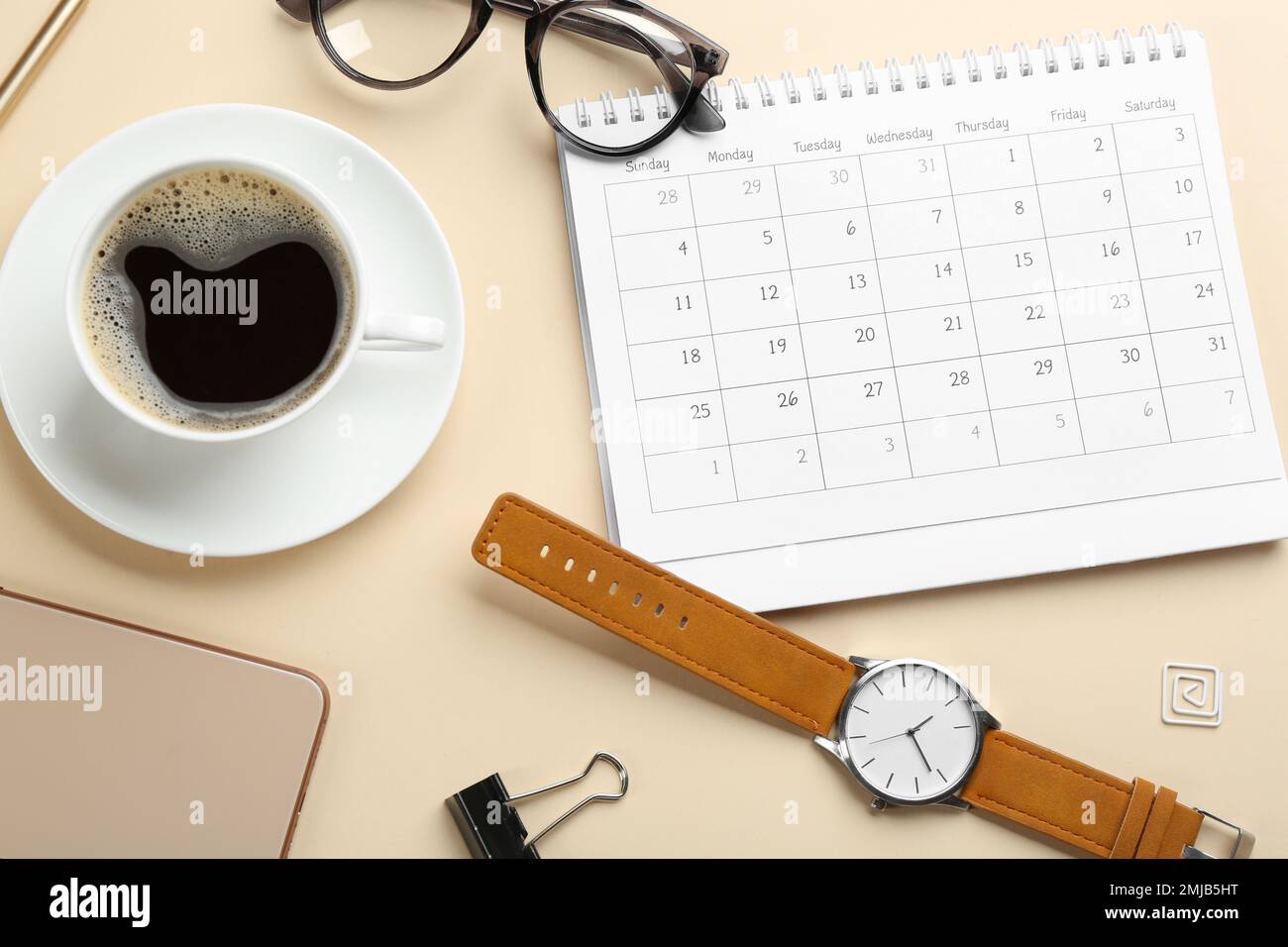 Planning schedule flat composition hi-res stock photography and images ...