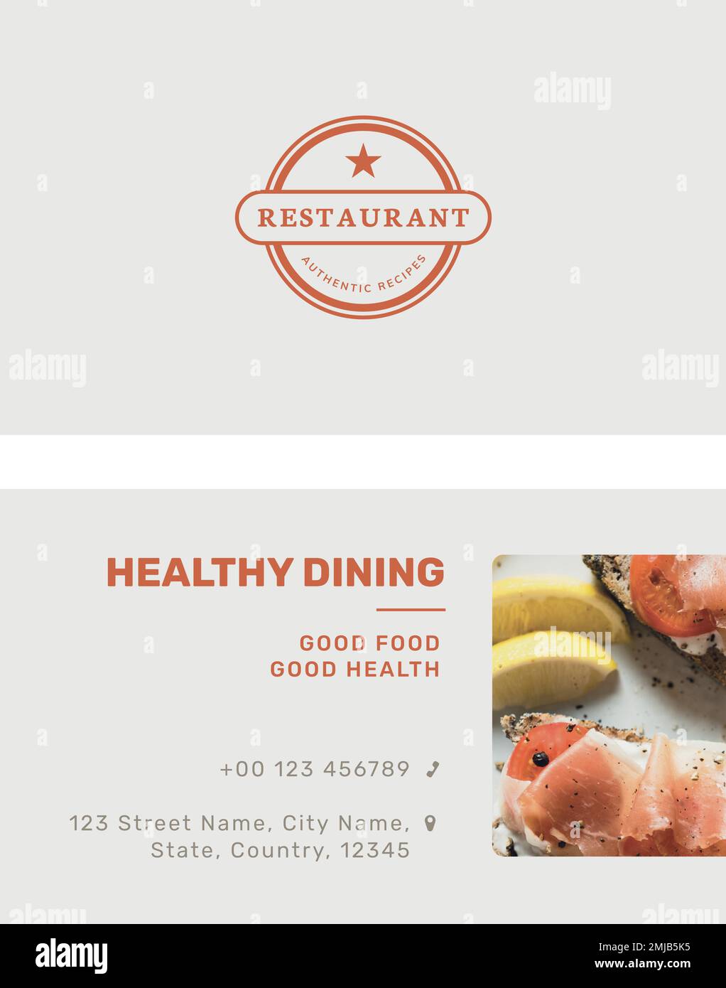 Restaurant business card template vector in front and rear view Stock ...