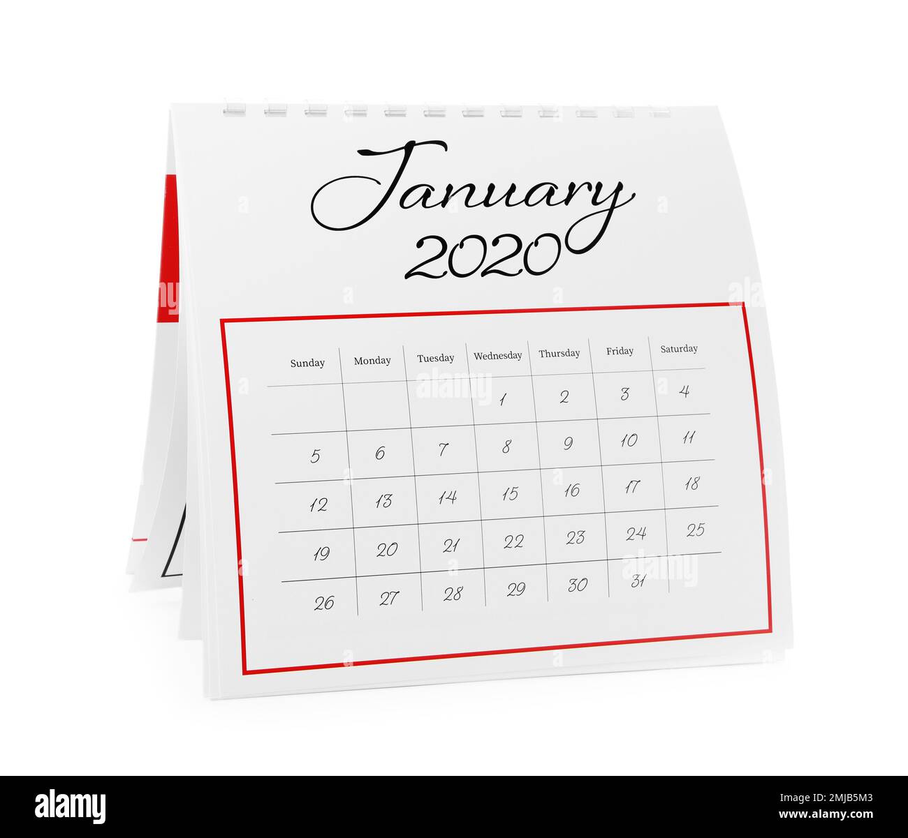 Paper calendar isolated on white. Planning concept Stock Photo - Alamy