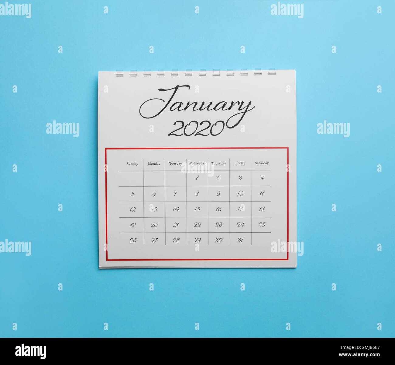 January 2020 calendar sheet hi-res stock photography and images - Alamy