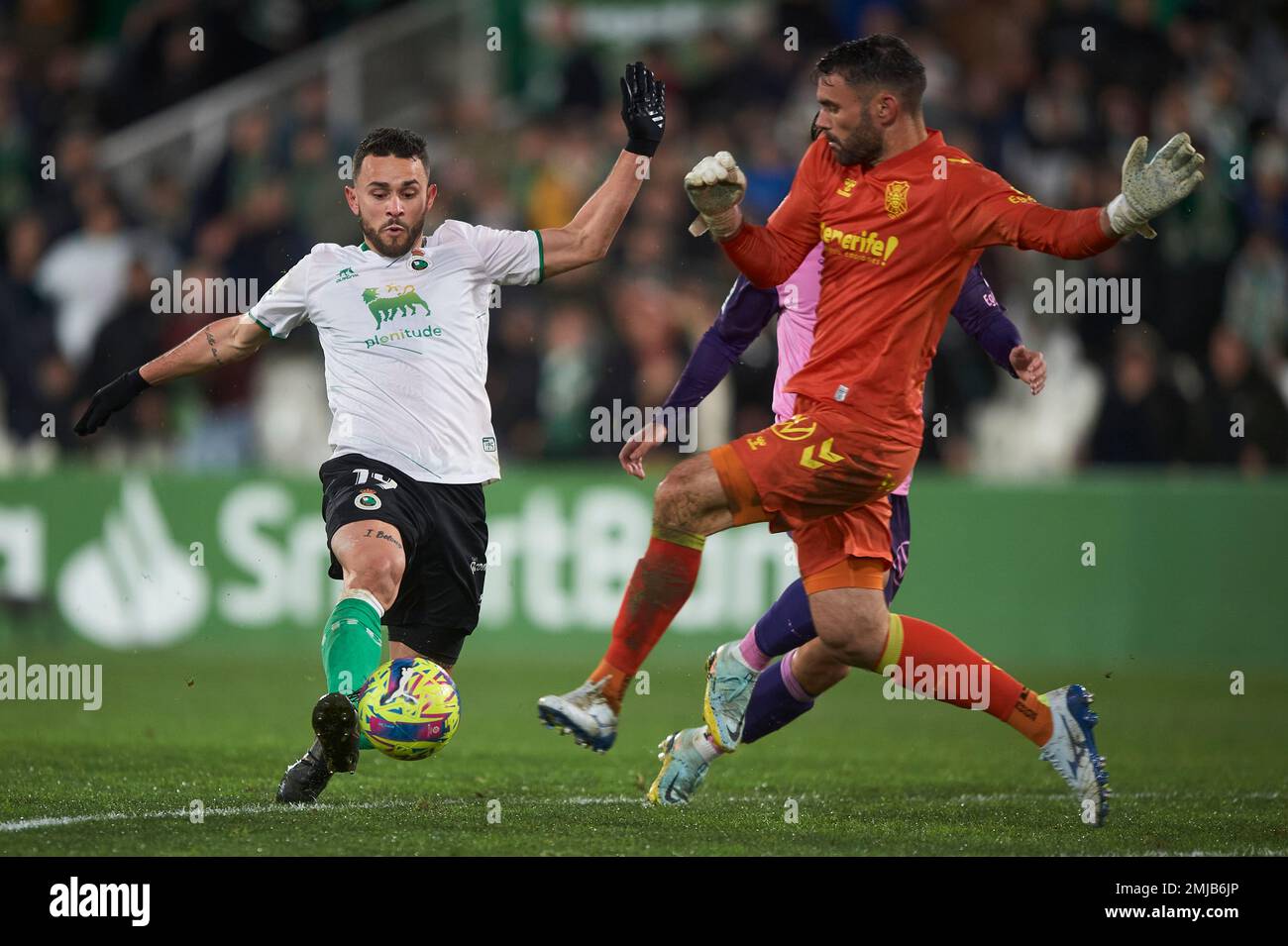 Matheus Aias of Real Racing Club and Juan Soriano of CD Tenerife in ...