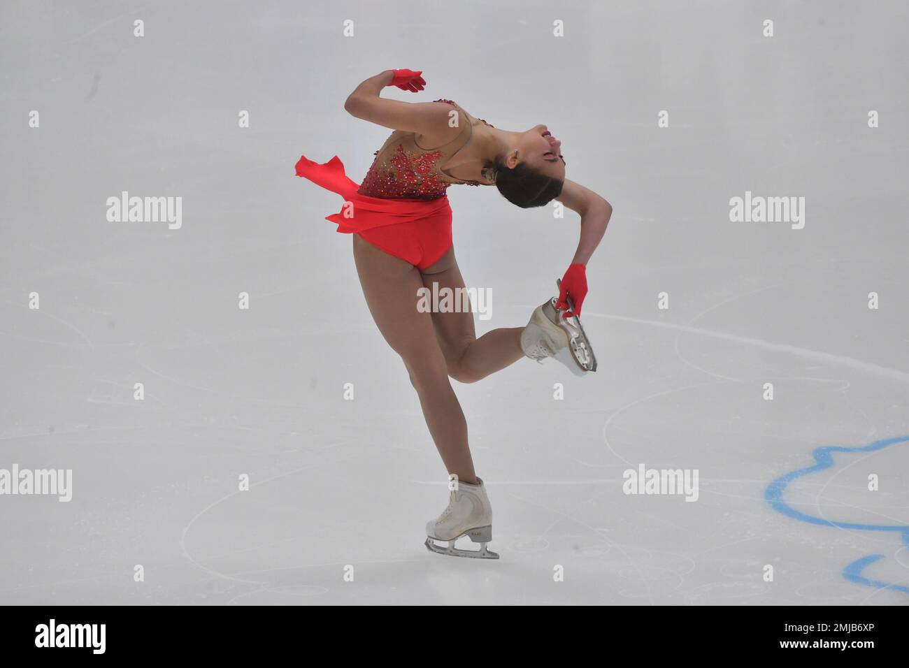 Moscow. The figure skater Ksenia Gushchina performs with free skating ...