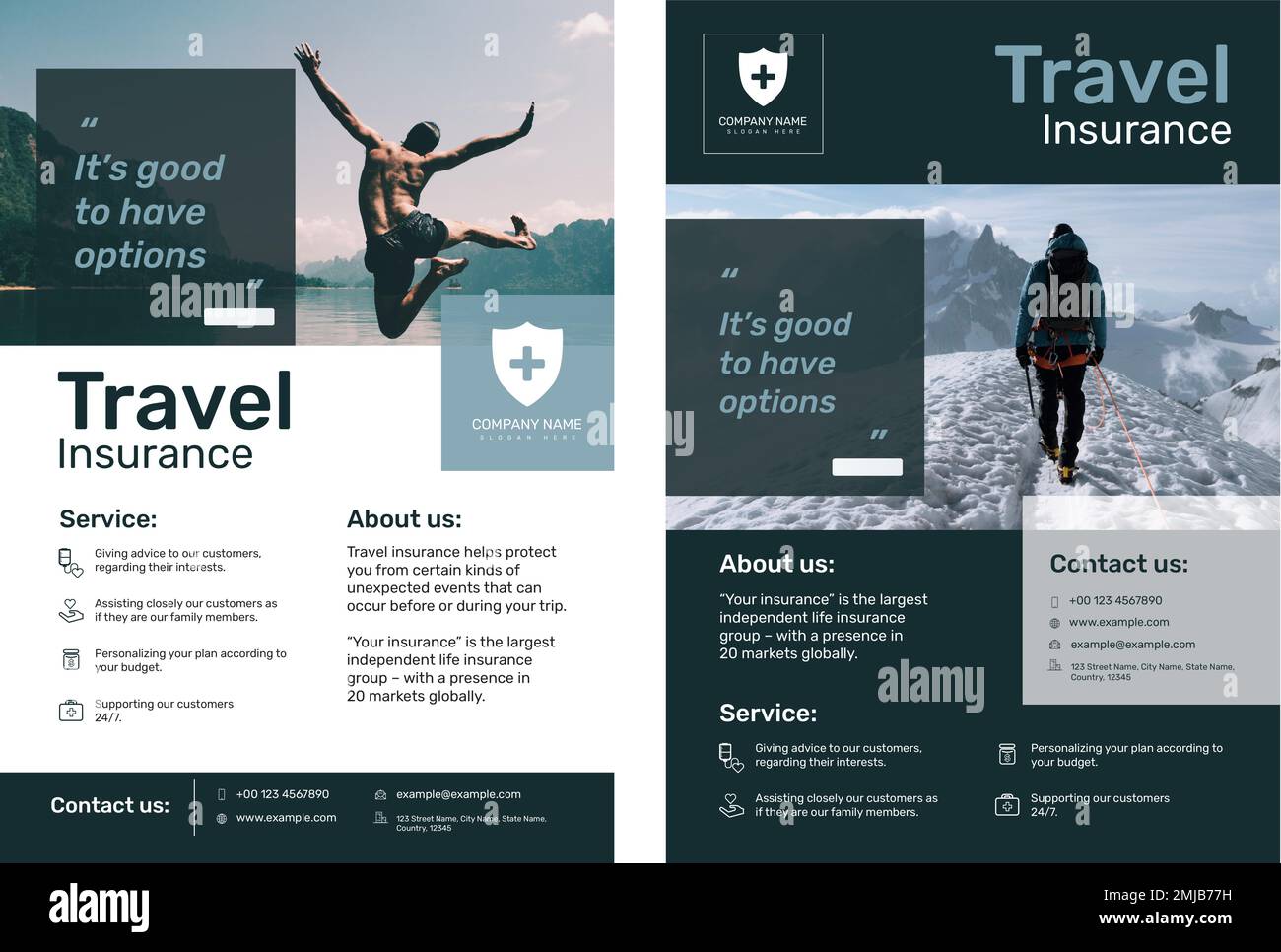 Travel insurance template vector with editable text set Stock Vector ...