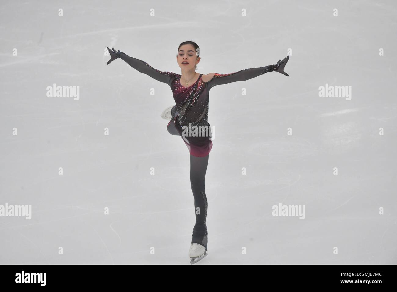 Moscow. The figure skater Adelija Petrosyan performs with free skating ...