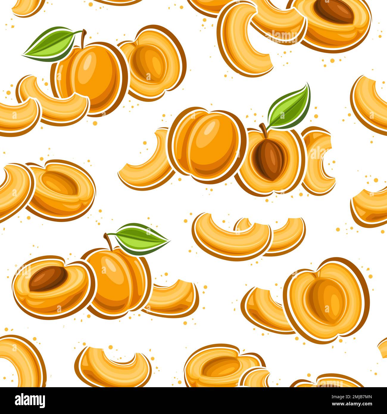 Vector Apricot Seamless Pattern, square repeat background with ...