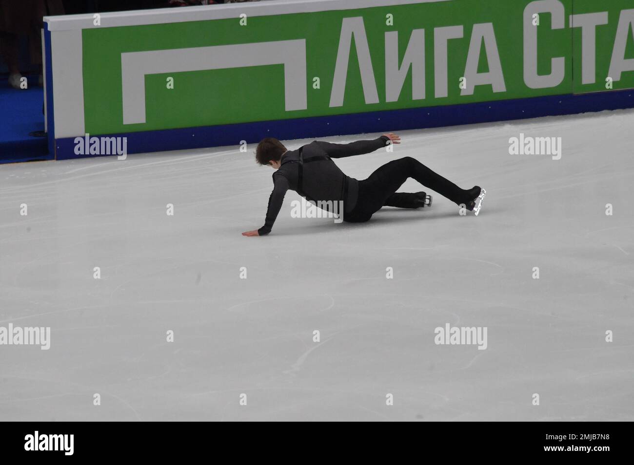 Moscow. The figure skater Alexander Samarin performs with free skating ...