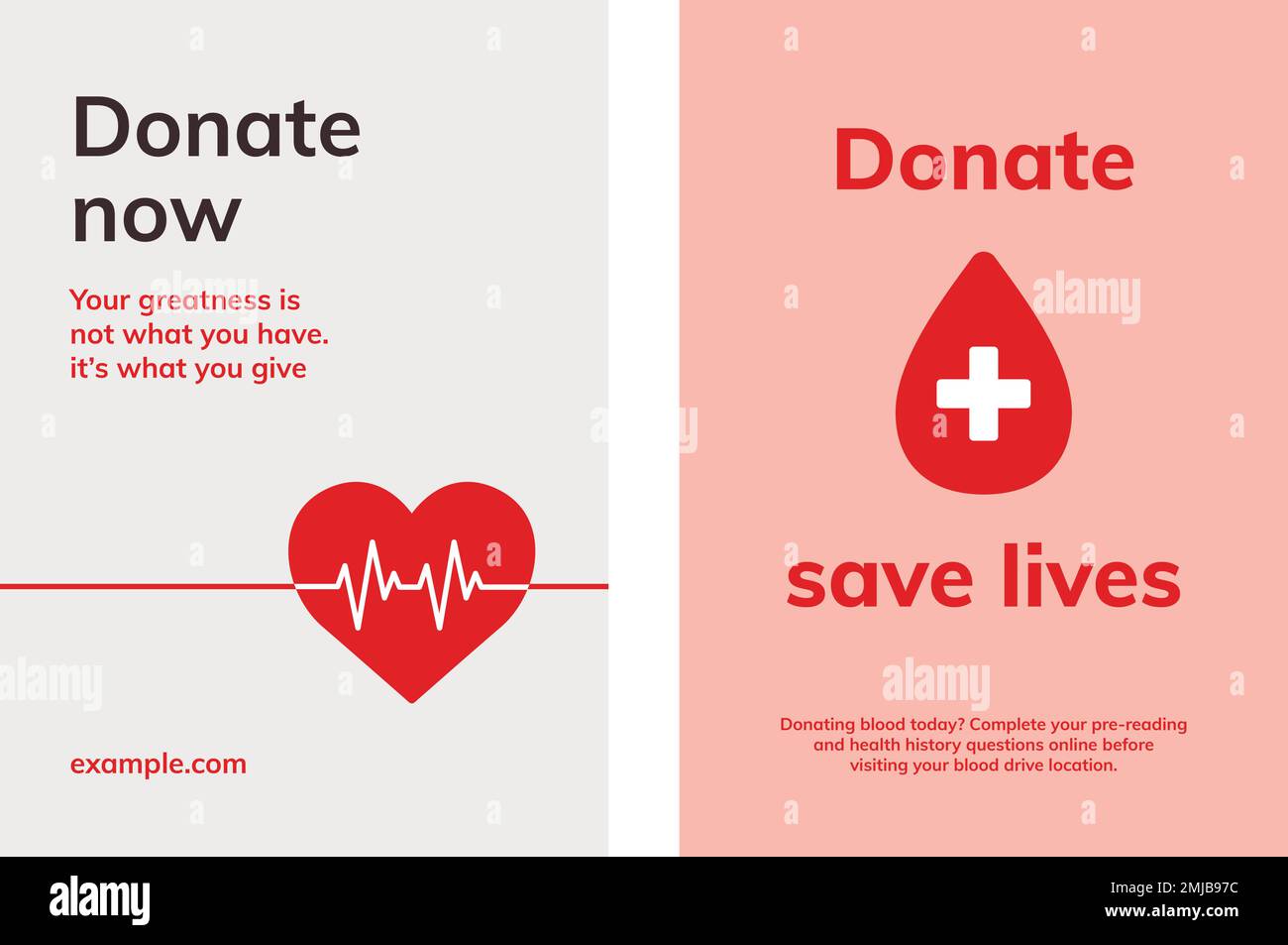 Blood donation campaign template vector ad poster in minimal style dual ...