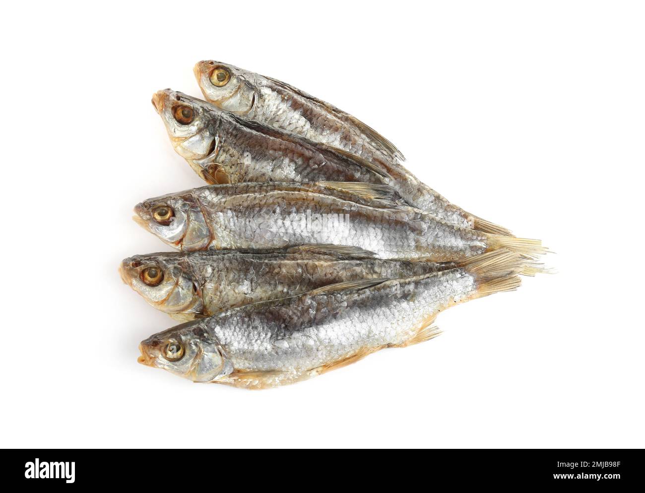 Tasty dried fish isolated on white, top view. Seafood Stock Photo - Alamy