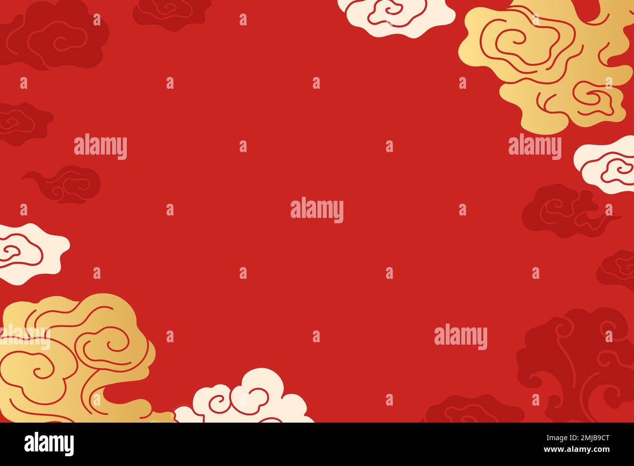 Chinese desktop background, red cloud illustration Stock Vector Image ...