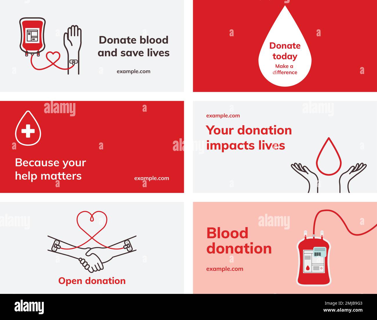 Blood donation campaign template vector blog banner in minimal style ...