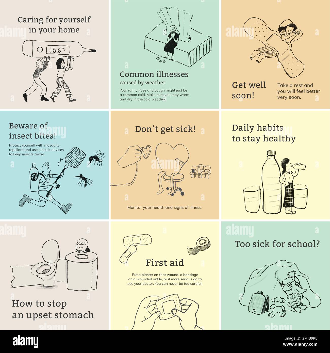 Common illnesses template files set healthcare social media ...