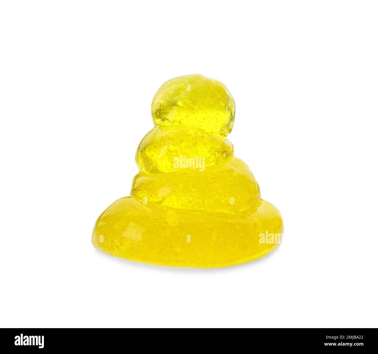 Yellow slime with glitter isolated on white. Antistress toy Stock Photo ...