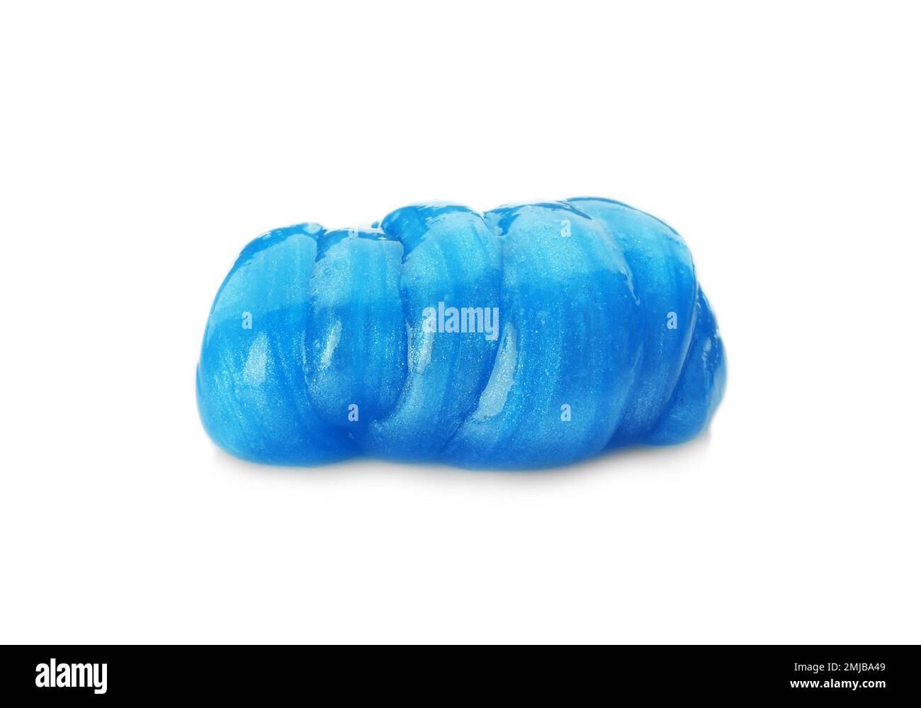 Blue slime isolated on white. Antistress toy Stock Photo - Alamy