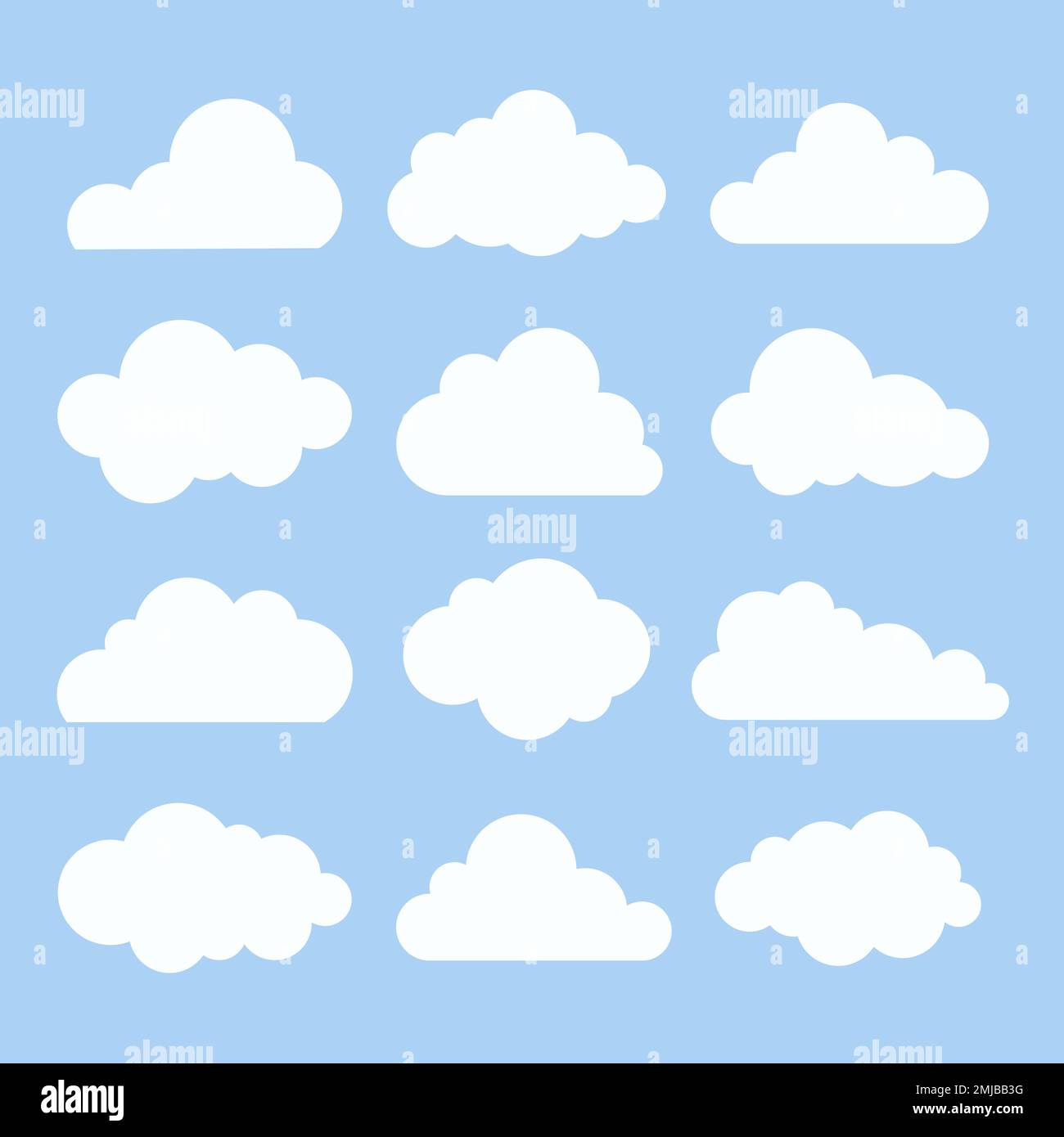 Cloud sticker clipart vector set, flat design Stock Vector Image & Art ...