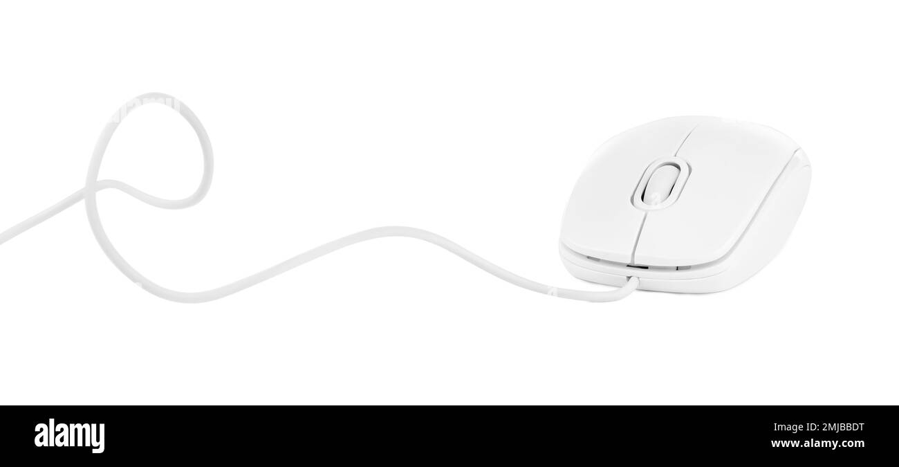 Modern wired optical mouse isolated on white Stock Photo - Alamy