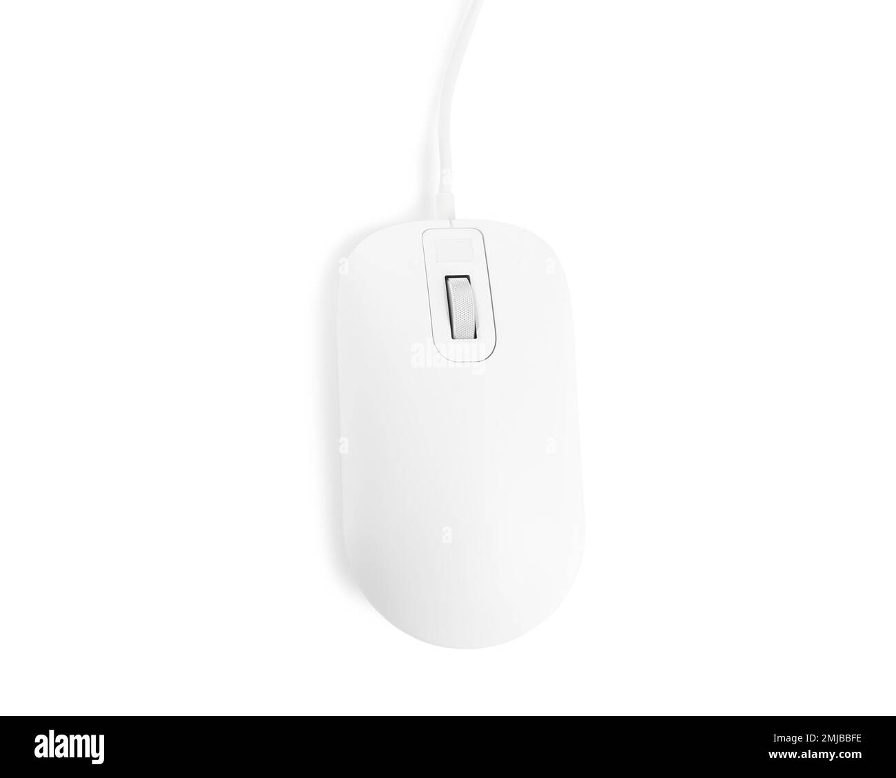 Modern wired optical mouse isolated on white, top view Stock Photo - Alamy