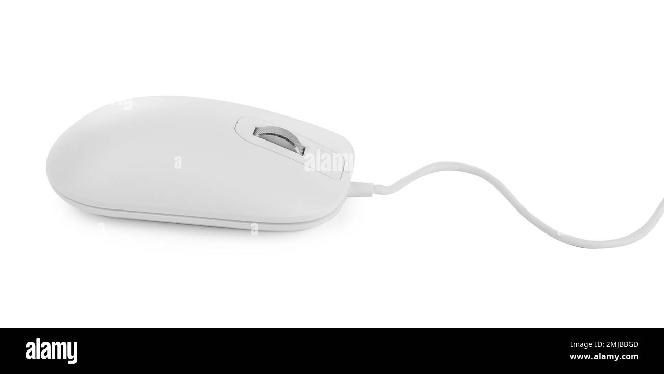 Modern wired optical mouse isolated on white Stock Photo - Alamy