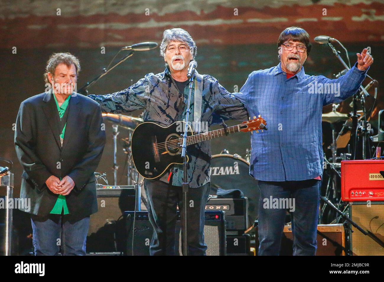 FILE - This April 6, 2017 file photo shows Jeff Cook, from left, Randy ...