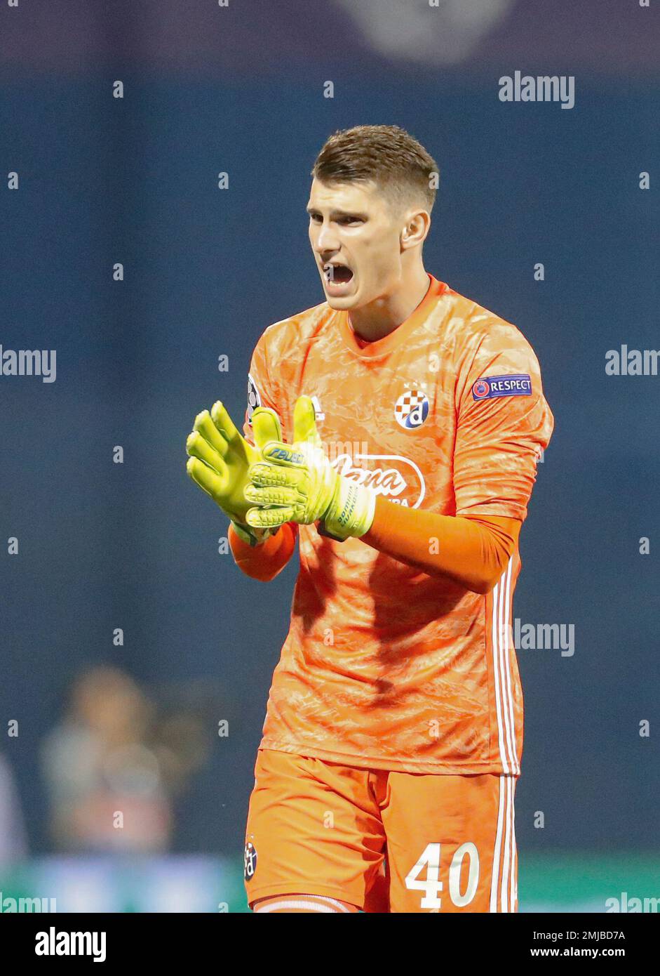 Dinamo Zagreb goalkeeper Dominik Livakovic shots after Dinamo Zagreb's ...